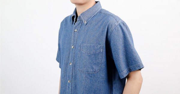 Blue Short Sleeve Corporate Collar Shirt