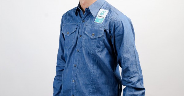 Blue Long-Sleeve Corporate Collar Shirt