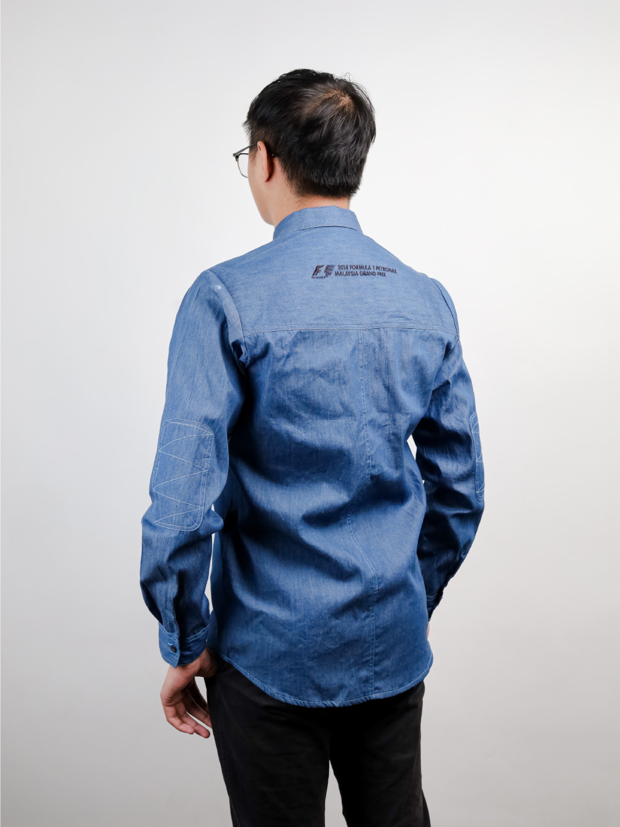 Blue Long-Sleeve Corporate Collar Shirt